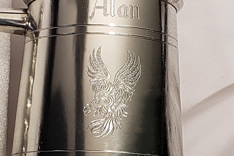 Lined Pewter Tankard with Rope Handle 1 Pint