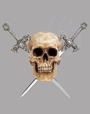 Skull with Two Metal Swords